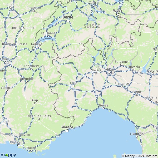 Map of Piedmont : map of Piedmont and practical information - Mappy