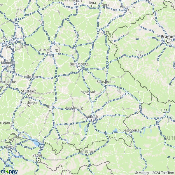Map of Bavaria : map of Bavaria and practical information - Mappy