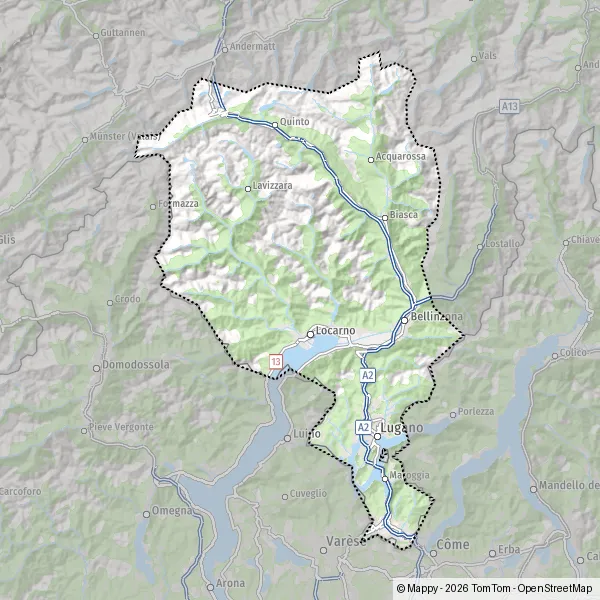 Map of Ticino : map of Ticino and practical information - Mappy