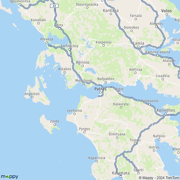 Map of West Greece : map of West Greece and practical information - Mappy
