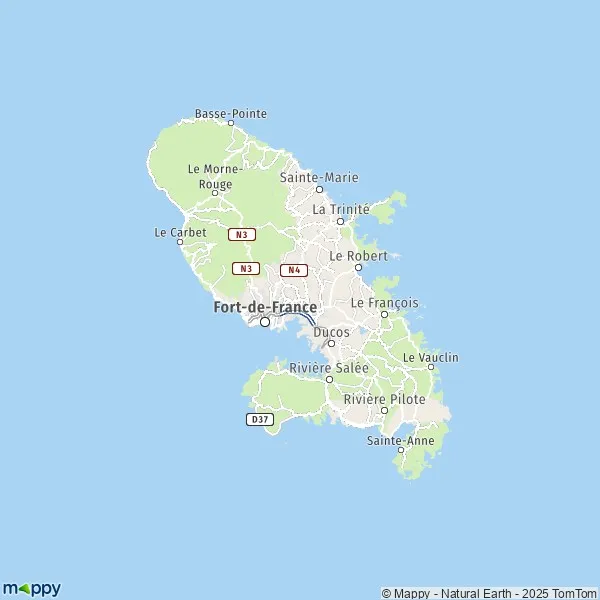 Map of Martinique : map of Martinique and practical information - Mappy