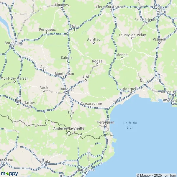 Map of Occitania : map of Occitania and practical information - Mappy