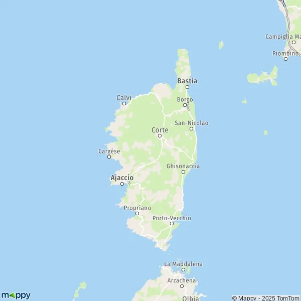 Map of Corsica : map of Corsica and practical information - Mappy