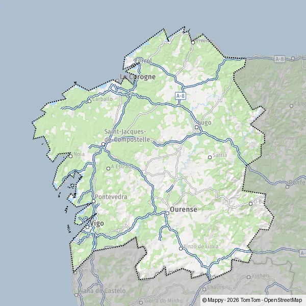 Map of Galicia : map of Galicia and practical information - Mappy