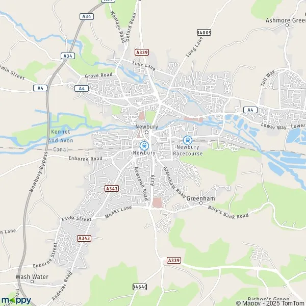 Map Newbury: map of Newbury (RG14 5) and practical information