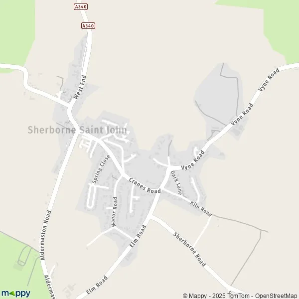 Map Sherborne Saint John: map of Sherborne Saint John (RG24 9) and ...