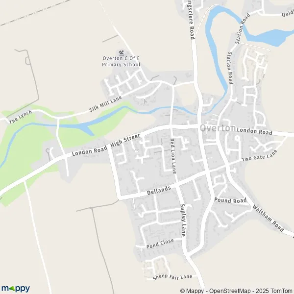 Map Overton: map of Overton (RG25 3) and practical information