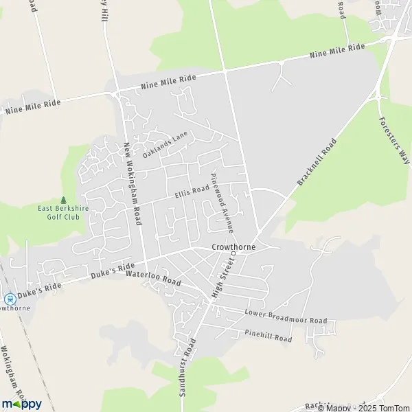 Map Crowthorne: map of Crowthorne (RG45 7) and practical information