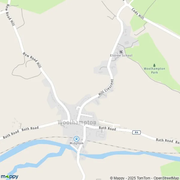 Map Woolhampton: map of Woolhampton (RG7 5) and practical information