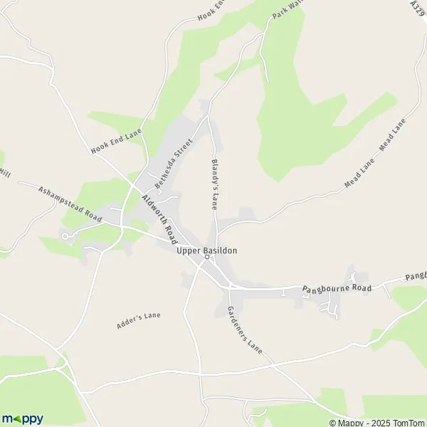 Map Upper Basildon: map of Upper Basildon (RG8 8) and practical information