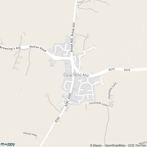 Map Cowfold: map of Cowfold (RH13 8) and practical information