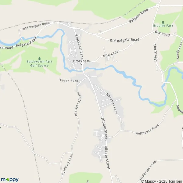 Map Brockham: map of Brockham (RH3 7) and practical information