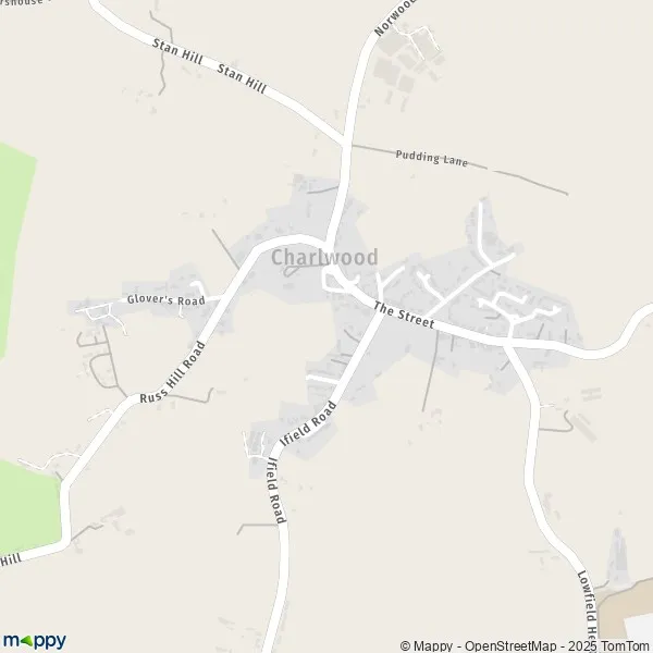 Map Charlwood: map of Charlwood (RH6 0) and practical information