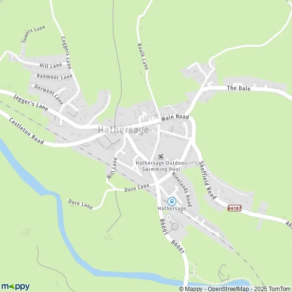 Map Hathersage: map of Hathersage (S32 1) and practical information