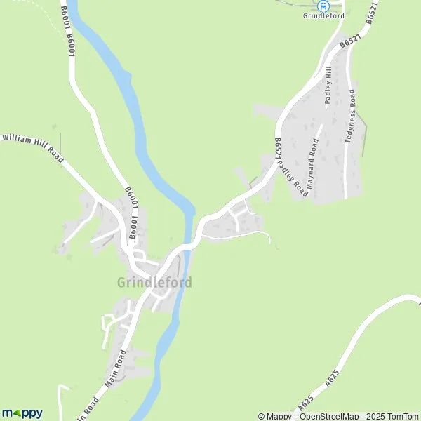 Map Grindleford: map of Grindleford (S32 2) and practical information