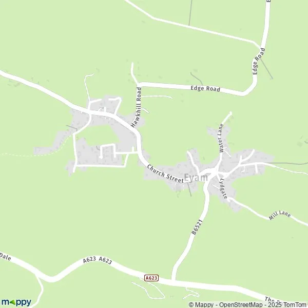 Map Eyam: map of Eyam (S32 5) and practical information