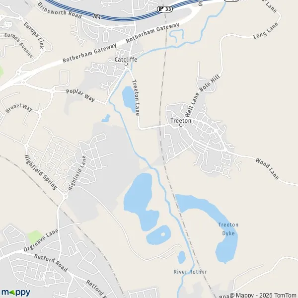 Map Treeton: map of Treeton (S60 5) and practical information