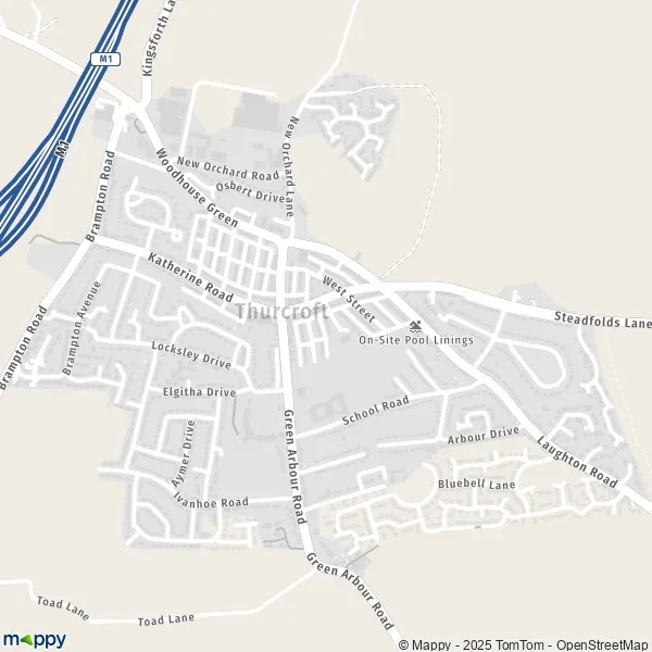 Map Thurcroft: map of Thurcroft (S66 9) and practical information