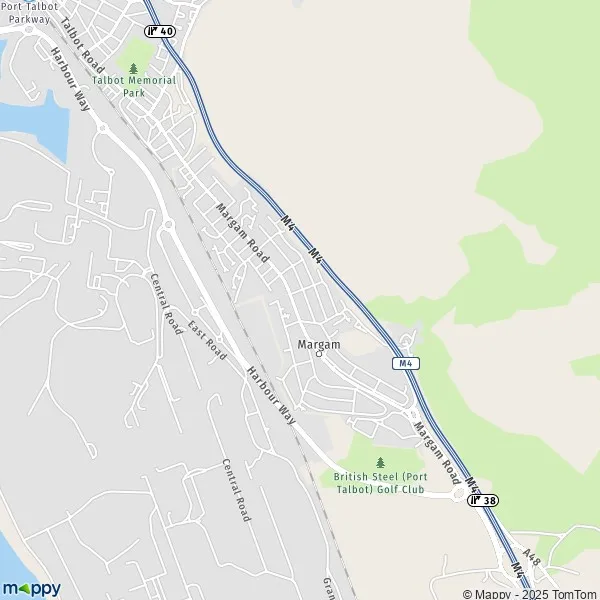 Map Margam: map of Margam (SA13 2) and practical information
