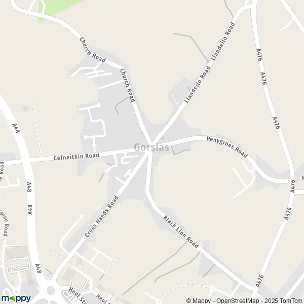 Map Gorslas: map of Gorslas (SA14 7) and practical information