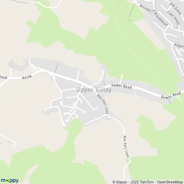 Map Upper Killay: map of Upper Killay (SA2 7) and practical information