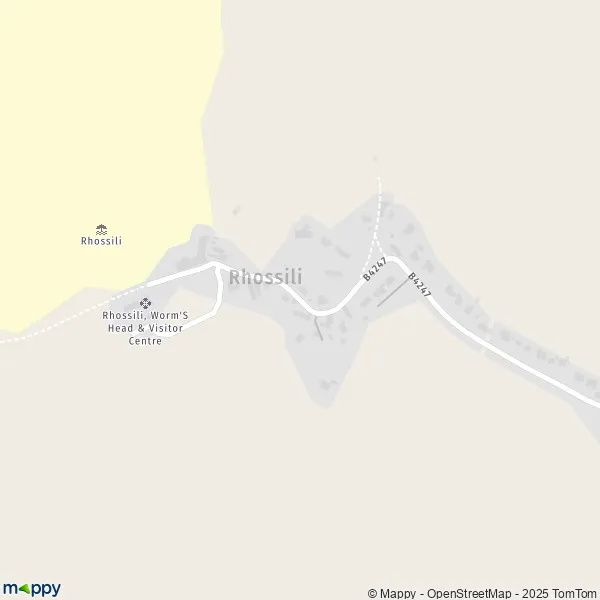 Map Rhossili: map of Rhossili (SA3 1) and practical information