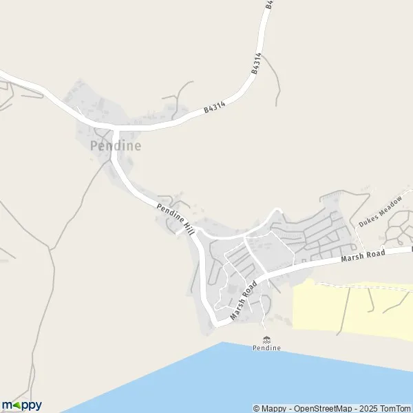 Map Pendine: map of Pendine (SA33 4) and practical information