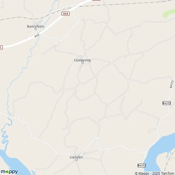 Map Llangynog: map of Llangynog (SA33 5) and practical information