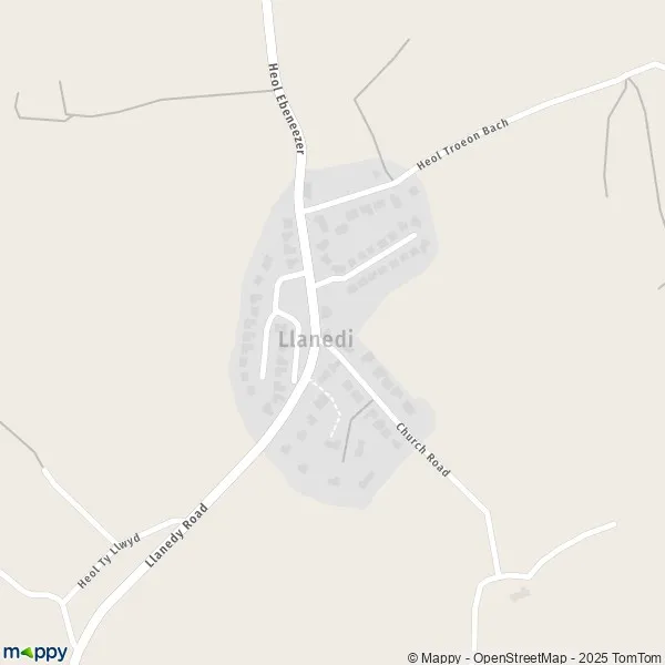 Map Llanedi: map of Llanedi (SA4 0) and practical information