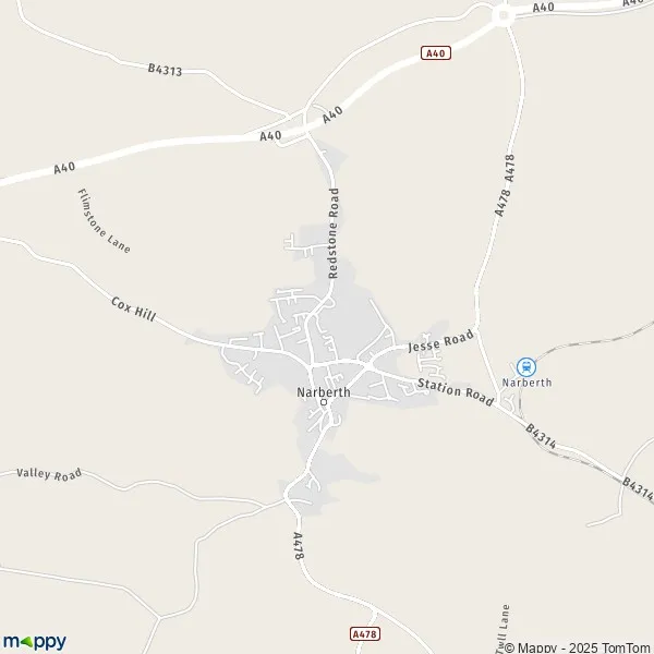 Map Narberth: map of Narberth (SA67 7) and practical information