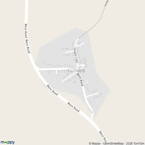 Map Tonwell: map of Tonwell (SG12 0) and practical information