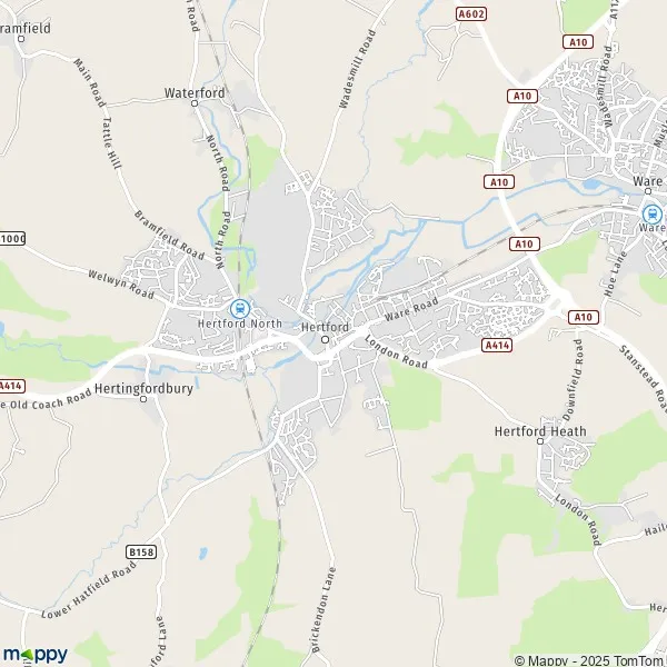 Map Hertford: map of Hertford (SG14 1) and practical information