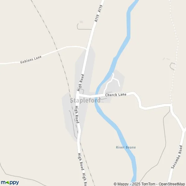 Map Stapleford: map of Stapleford (SG14 3) and practical information