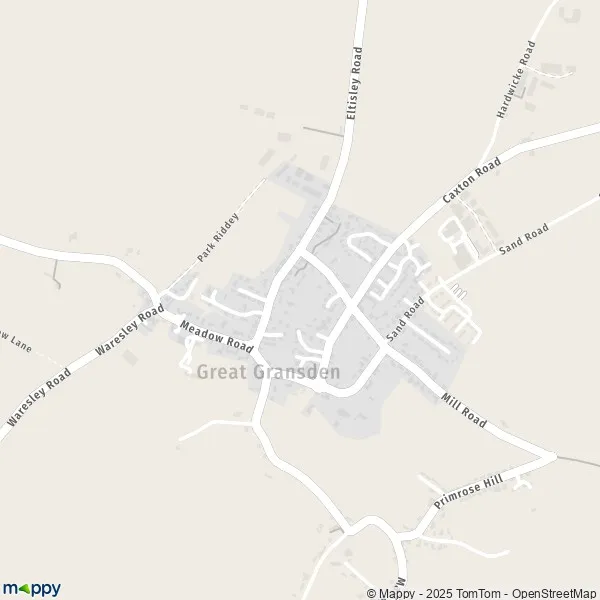 Map Great Gransden: map of Great Gransden (SG19 3) and practical ...