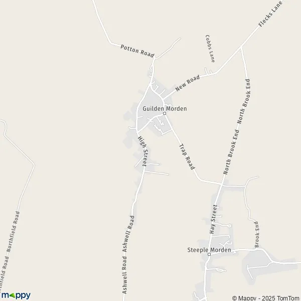 Map Guilden Morden: map of Guilden Morden (SG8 0) and practical information