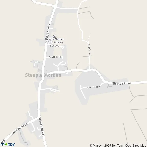 Map Steeple Morden: map of Steeple Morden (SG8 0) and practical information