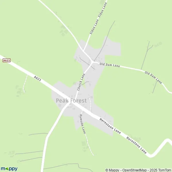 Map Peak Forest: map of Peak Forest (SK17 8) and practical information