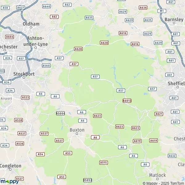 Map High Peak: map of High Peak (SK22 1) and practical information