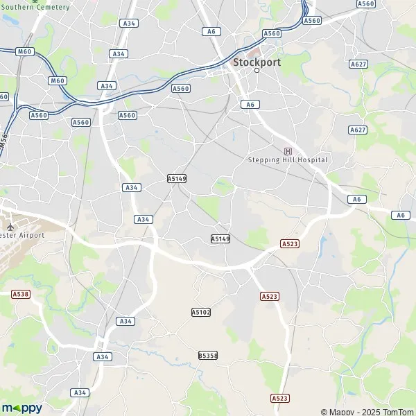 Map Cheadle: map of Cheadle (SK8 2) and practical information