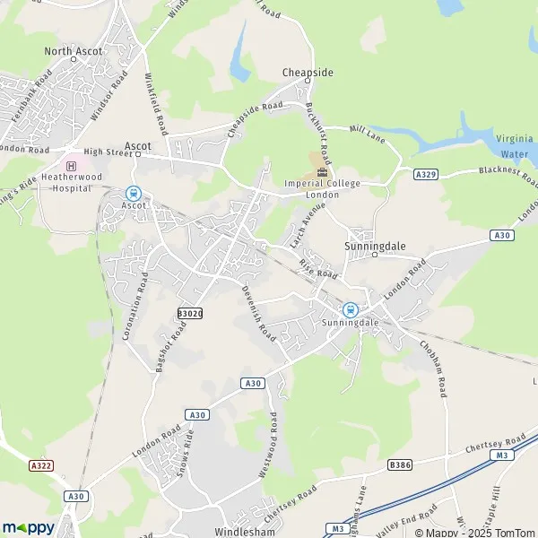 Map Sunningdale: map of Sunningdale (SL5 0) and practical information