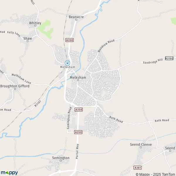 Map Melksham: map of Melksham (SN12 6) and practical information