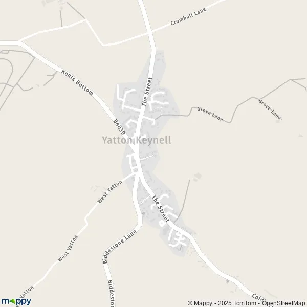 Map Yatton Keynell: map of Yatton Keynell (SN14 7) and practical ...