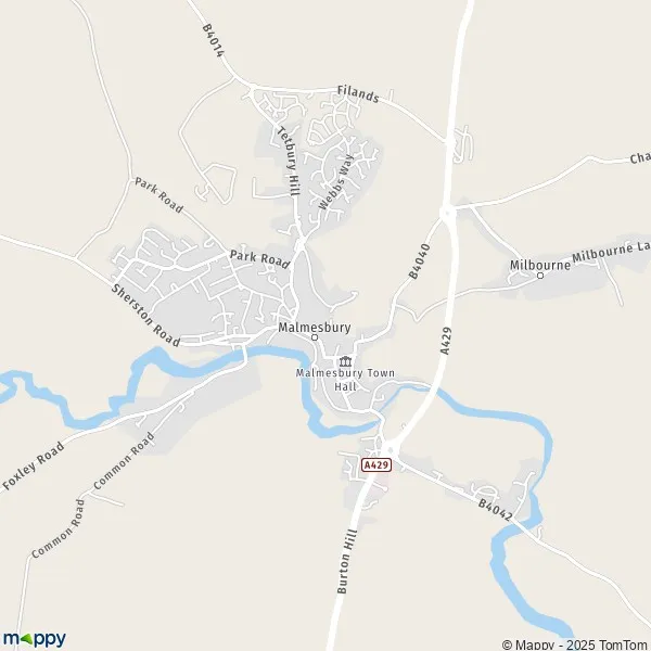 Map Malmesbury: map of Malmesbury (SN16 0) and practical information