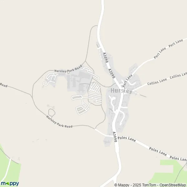 Map Hursley: map of Hursley (SO21 2) and practical information
