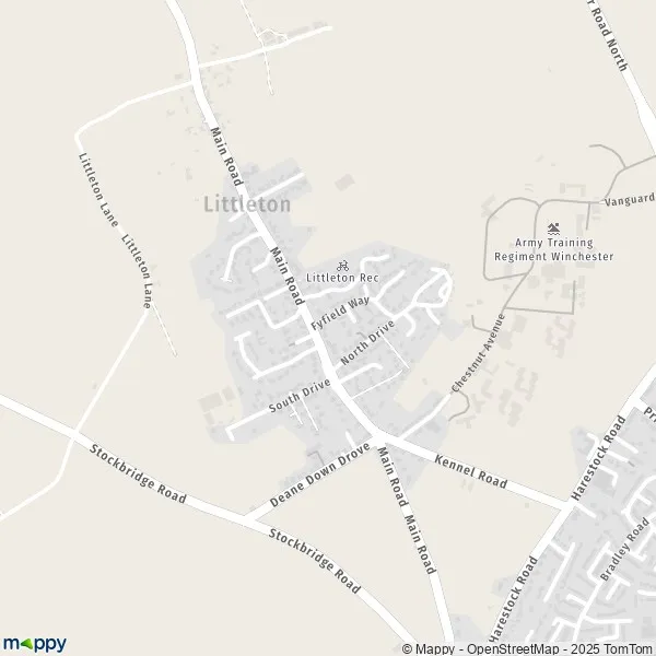 Map Littleton: map of Littleton (SO22 6) and practical information
