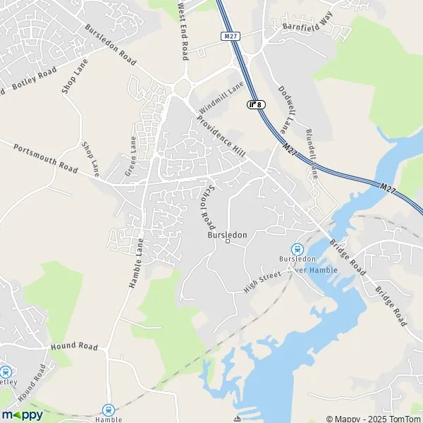 Map Bursledon: map of Bursledon (SO31 8) and practical information