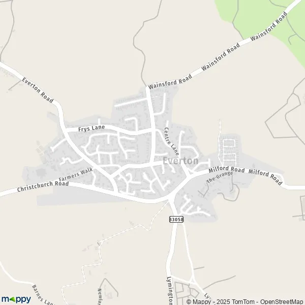 Map Everton: map of Everton (SO41 0) and practical information