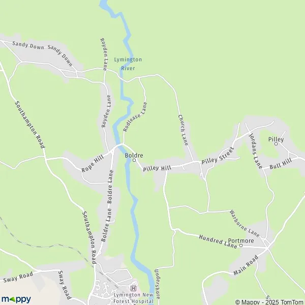 Map Boldre: map of Boldre (SO41 8) and practical information