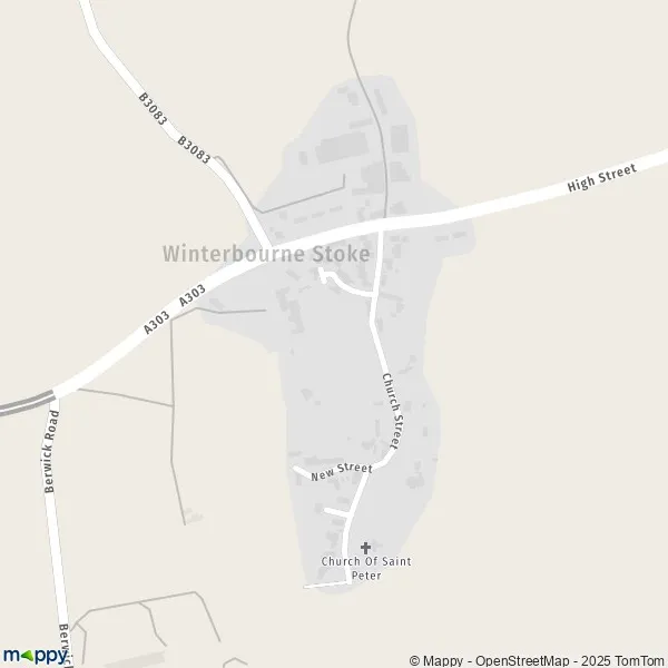Map Winterbourne Stoke: map of Winterbourne Stoke (SP3 4) and practical ...