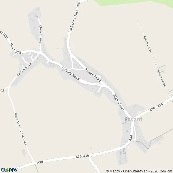 Map Fovant: map of Fovant (SP3 5) and practical information